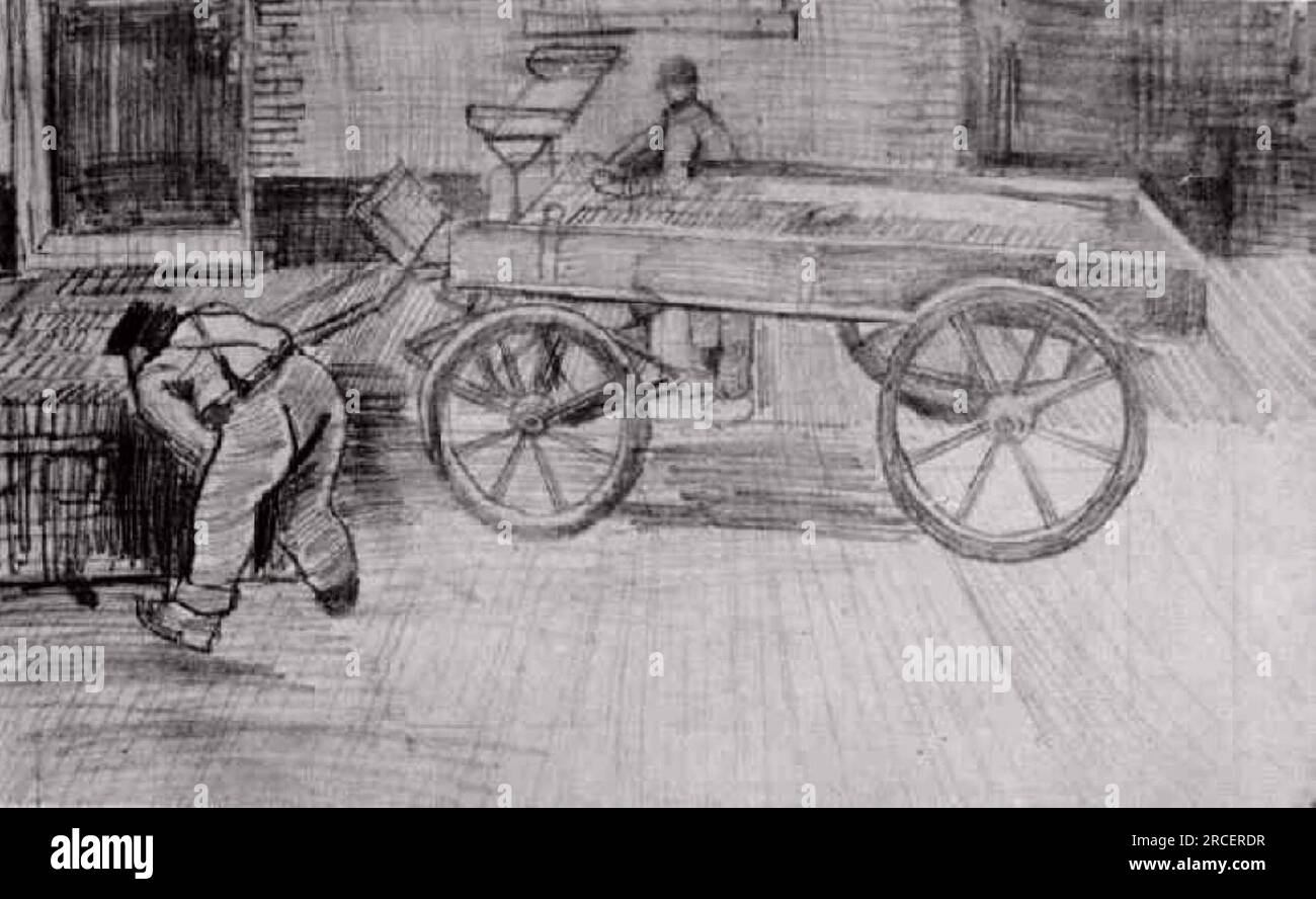 Two Men with a Four-Wheeled Wagon 1882; Haag / Den Haag / La Haye / The ...