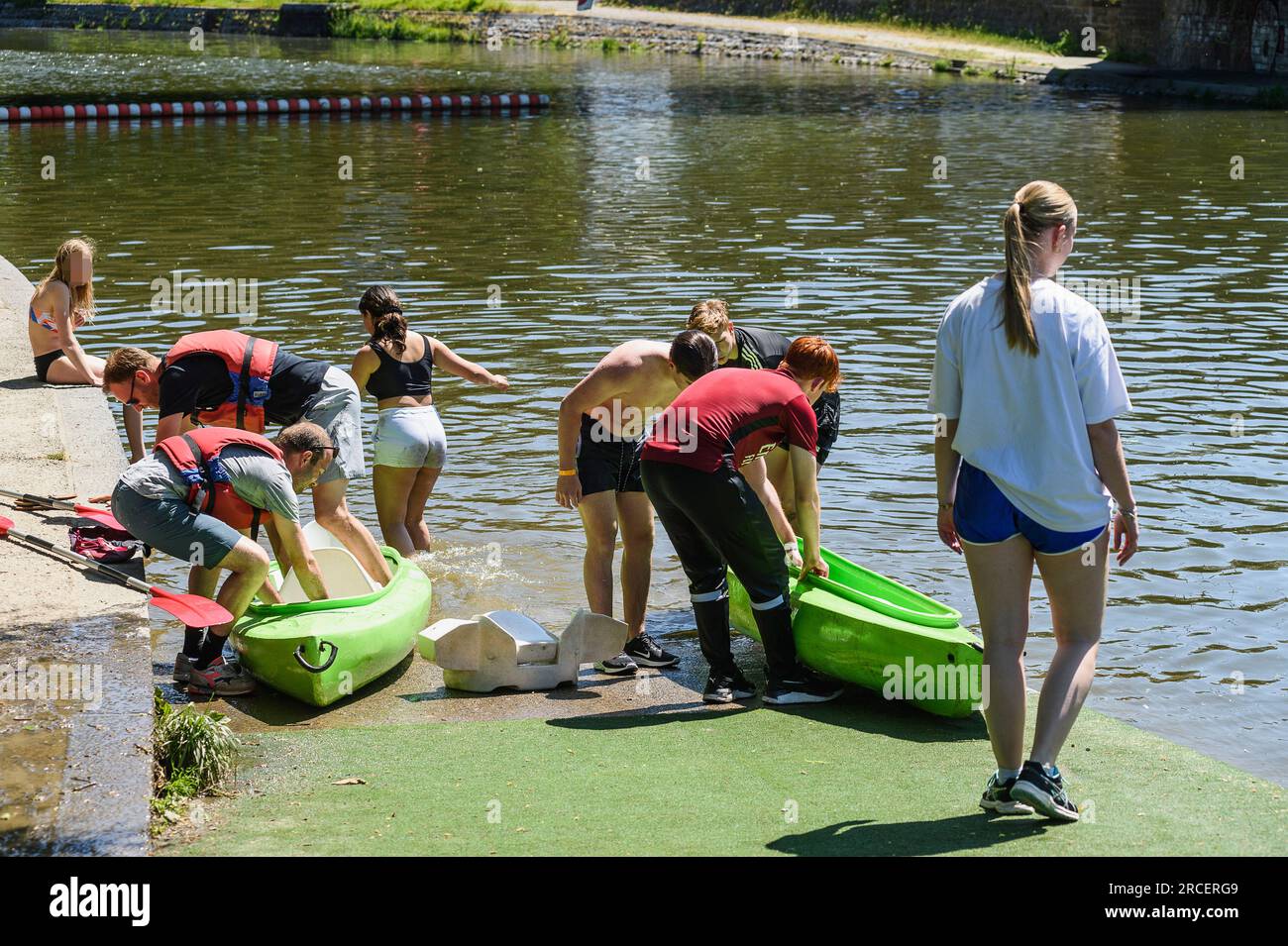 End point for kayaking in Barvaux-sur-Ourthe. End of the trip for the ...