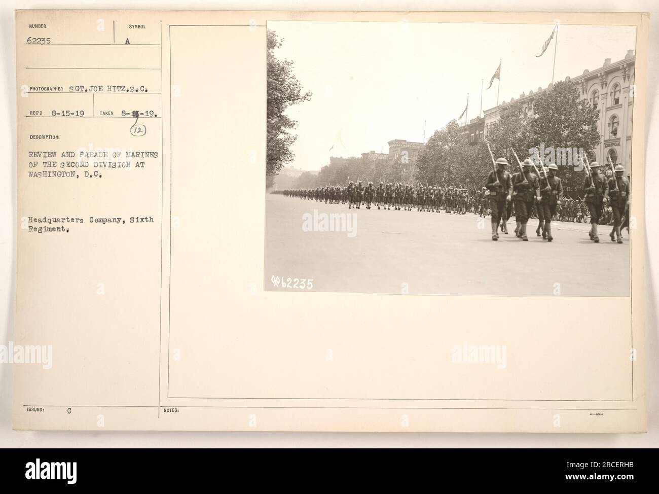Review and parade of Marines from the Second Division in Washington, D ...