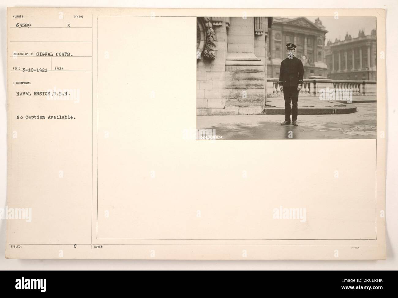 Image of a Naval Ensign, U.S.N., taken by a photographer from the ...