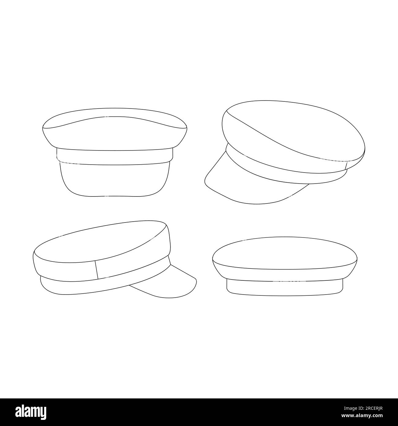 Template nautical cap vector illustration flat sketch design ...