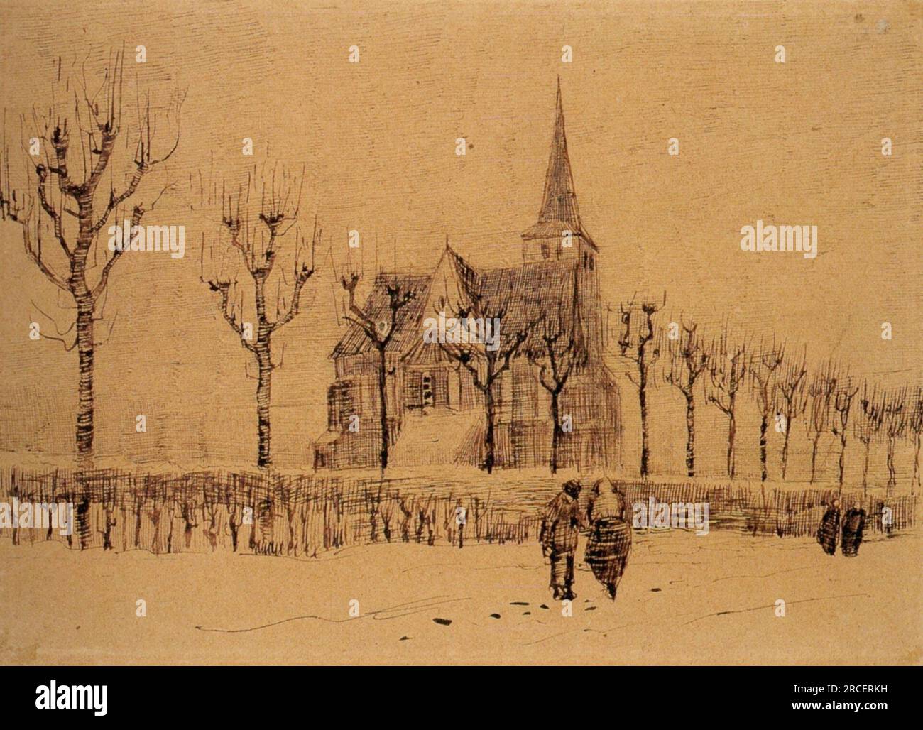 Landscape with a Church 1883; Nunen / Nuenen, Netherlands by Vincent ...