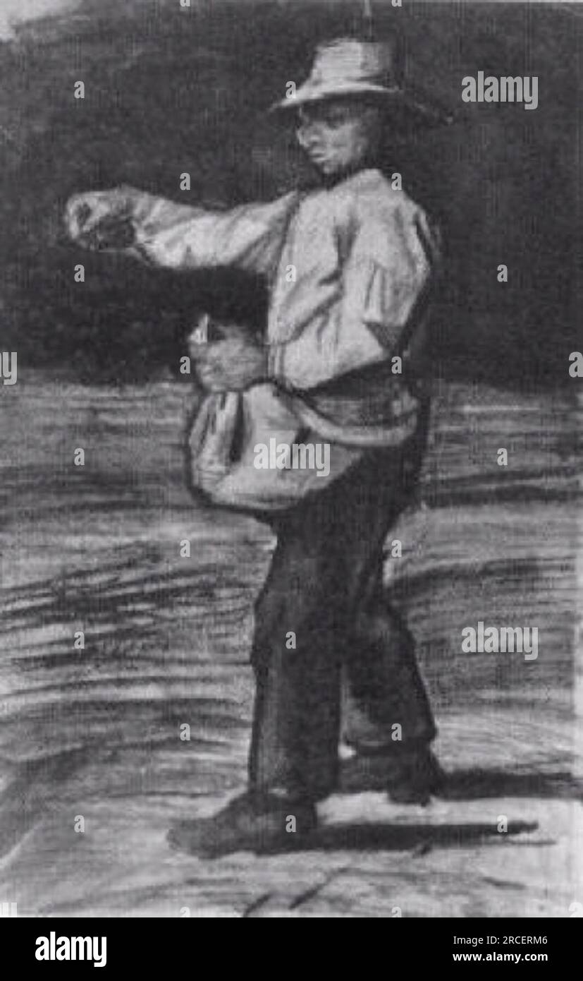 Man Feeding Chickens or Sowing 1883; Haag / Den Haag / La Haye / The ...