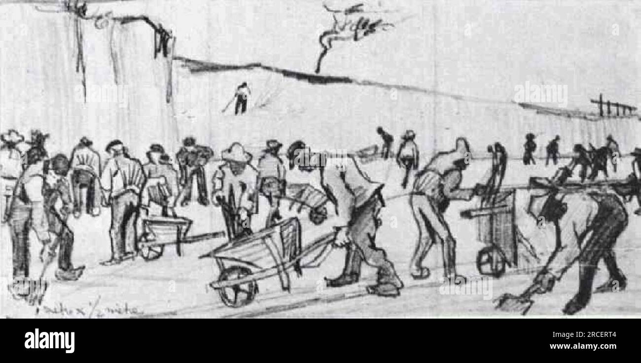 Sand Diggers in Dekkersduin near The Hague 1883; Haag / Den Haag / La ...