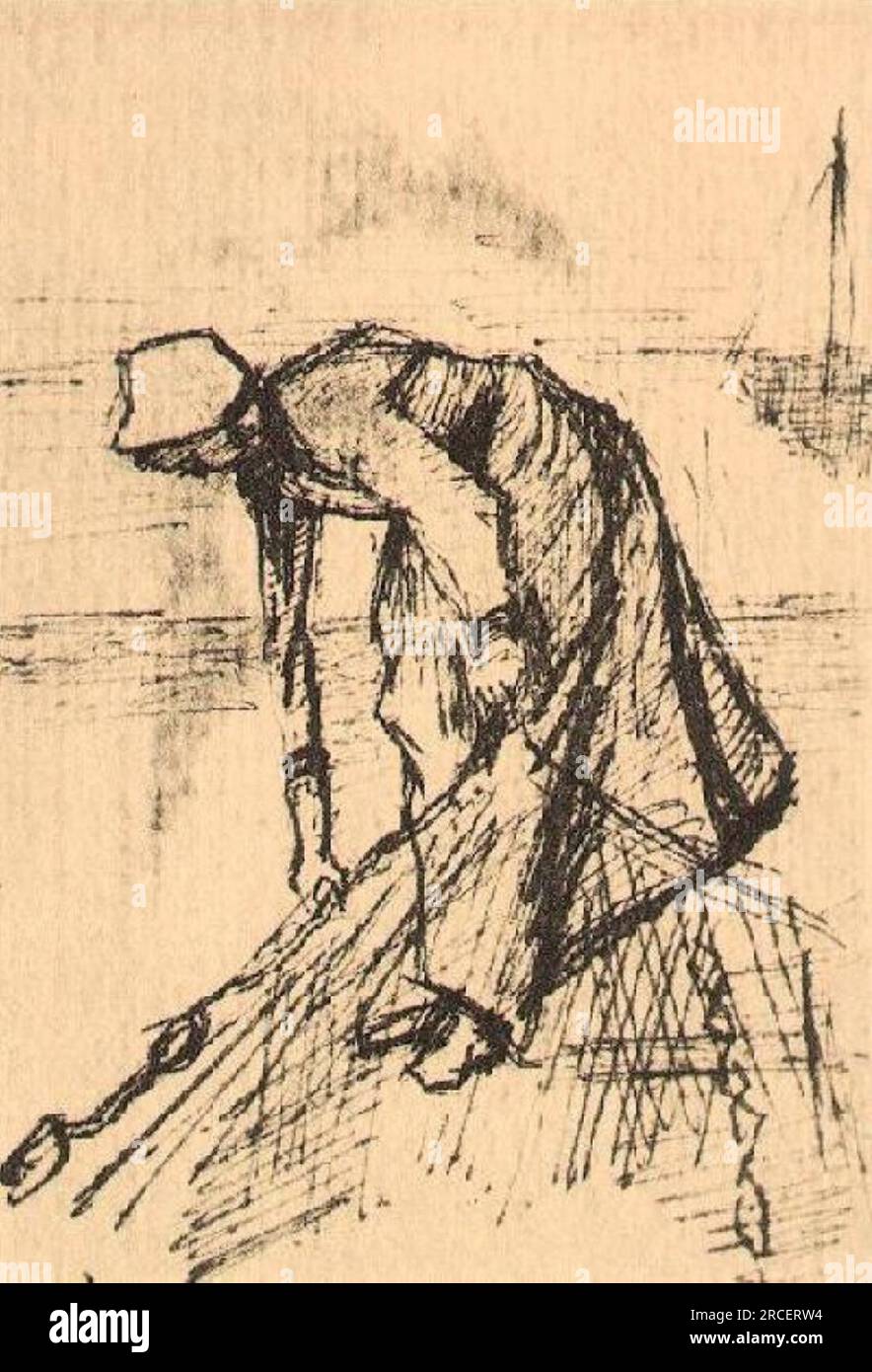 Stooping Woman with Net 1883; Haag / Den Haag / La Haye / The Hague ...
