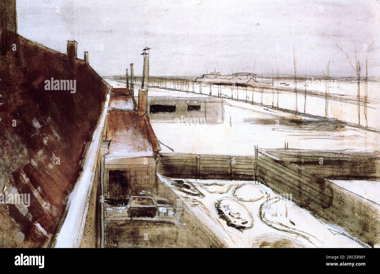 View from the Window of Vincent's Studio in Winter 1883 by Vincent van ...