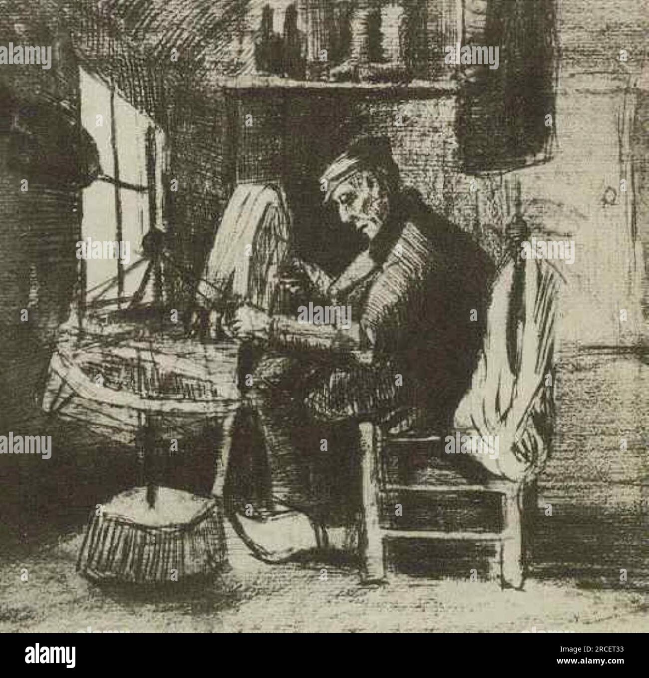 Old Man Reeling Yarn 1884; Nunen / Nuenen, Netherlands by Vincent van ...