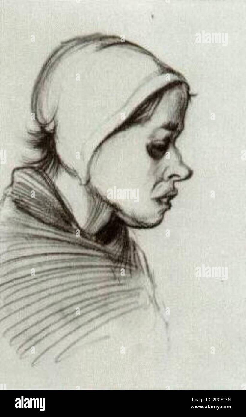 Peasant Woman, Head c.1884; Nunen / Nuenen, Netherlands by Vincent van ...