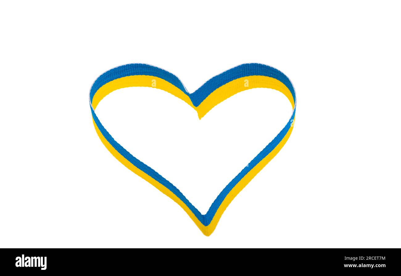 ukrainian heart with ribbons isolated on white background Stock Photo ...