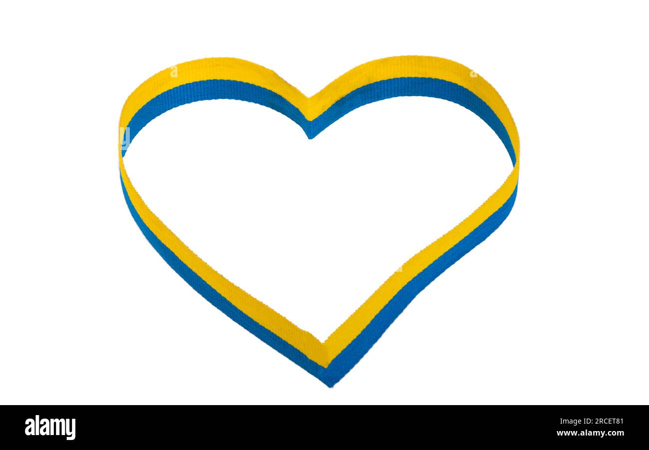 ukrainian heart with ribbons isolated on white background Stock Photo ...
