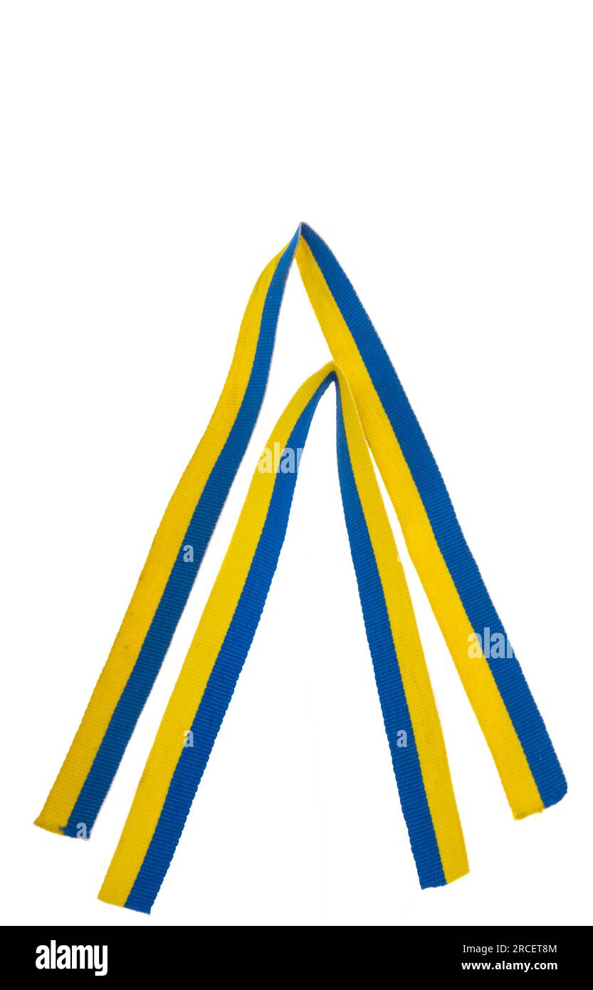 ukrainian ribbon isolated on white background Stock Photo - Alamy