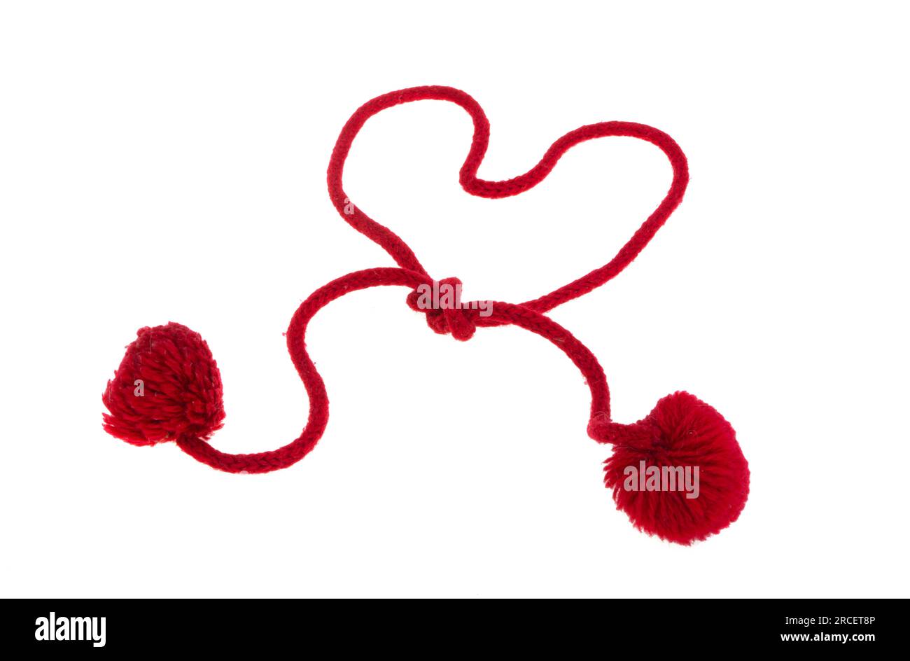 red rope heart isolated on white background Stock Photo - Alamy