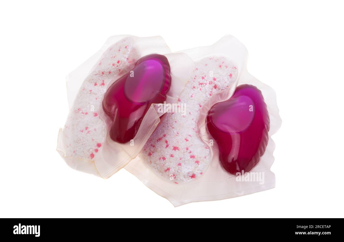 washing capsules isolated on white background Stock Photo - Alamy