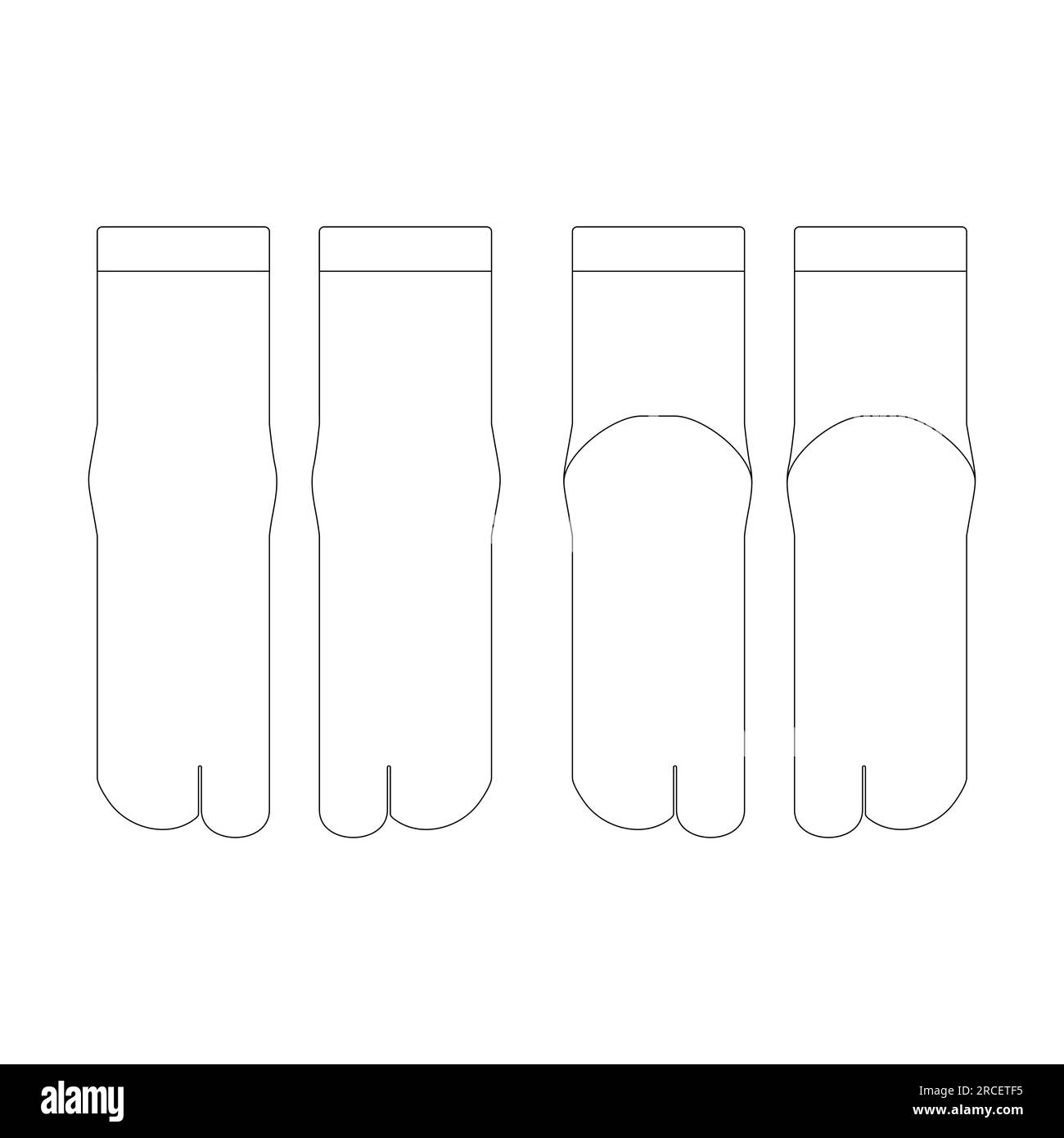 Template tabi sock vector illustration flat sketch design outline Stock ...