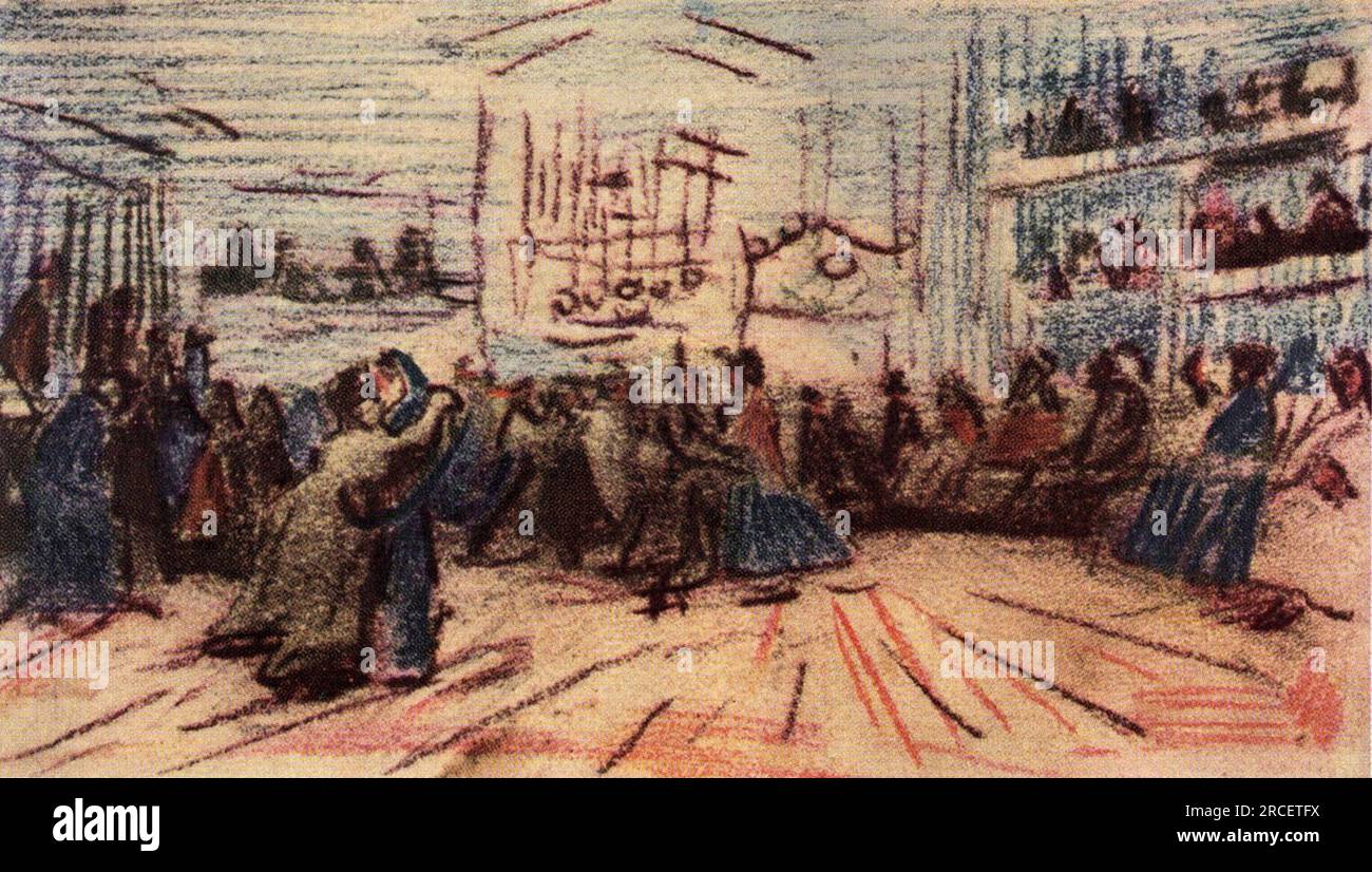 Dance-hall 1885; Nunen / Nuenen, Netherlands by Vincent van Gogh Stock ...