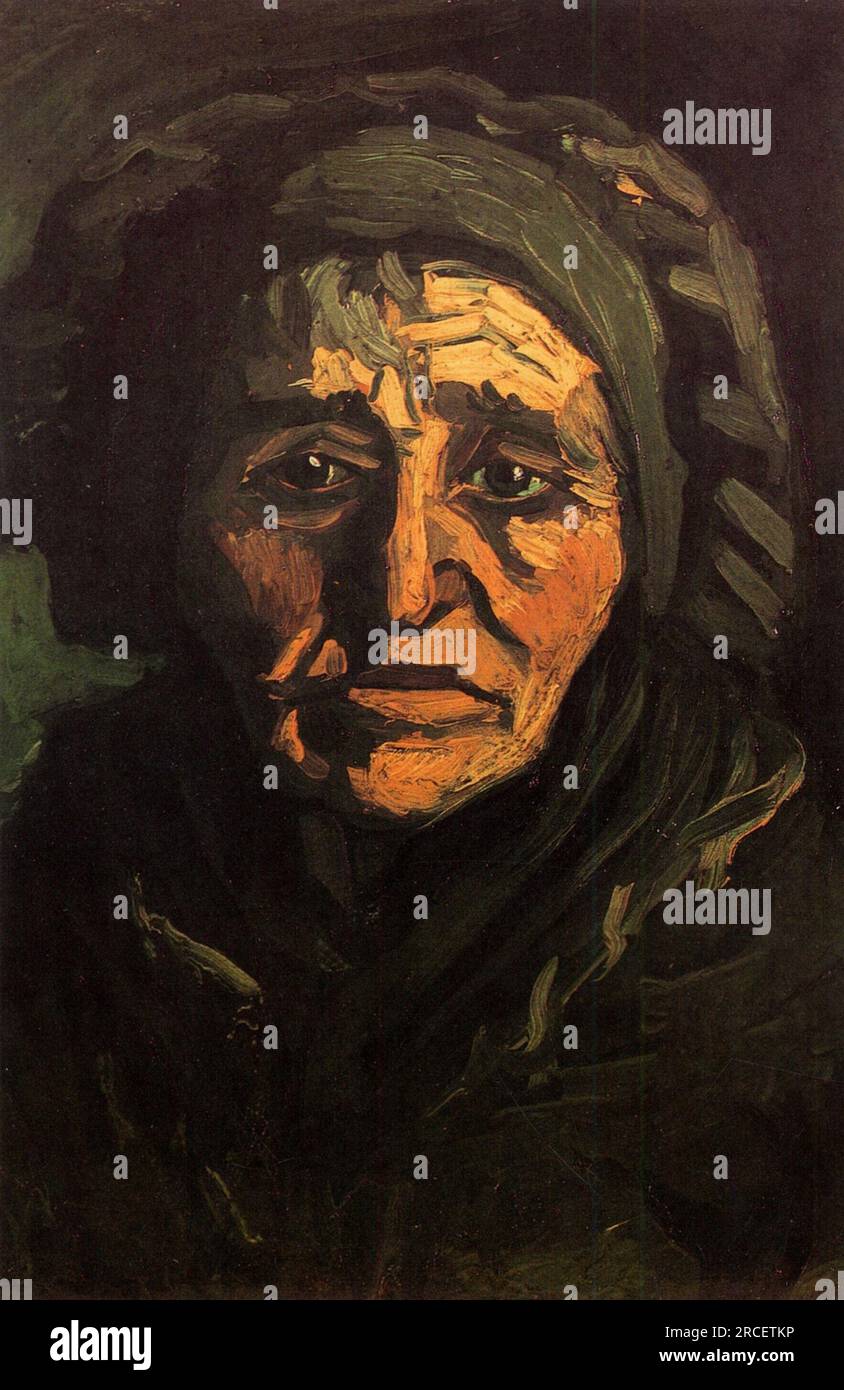 Head of a Peasant Woman with Greenish Lace Cap 1885; Nunen / Nuenen ...
