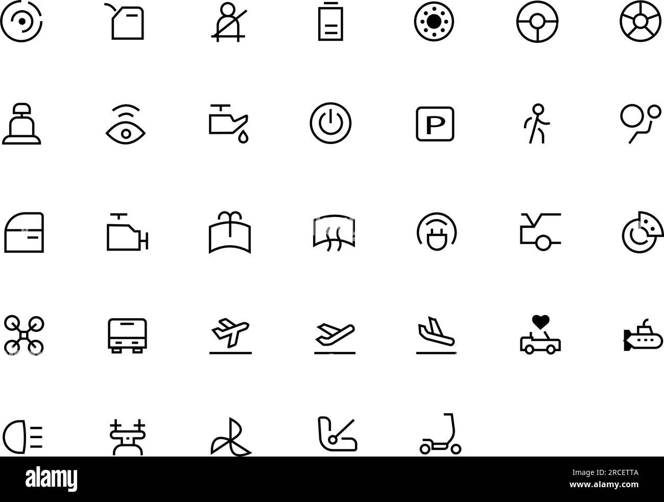 Transport Vector Line Icons Simple Set. Taxi, Train, Tram icons vector ...