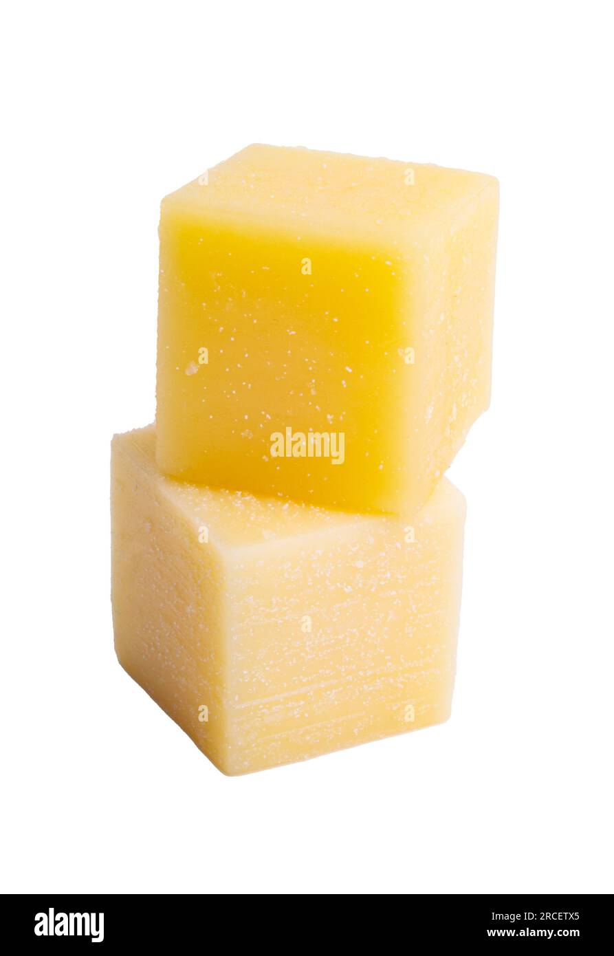 cheese cubes isolated on white background Stock Photo - Alamy