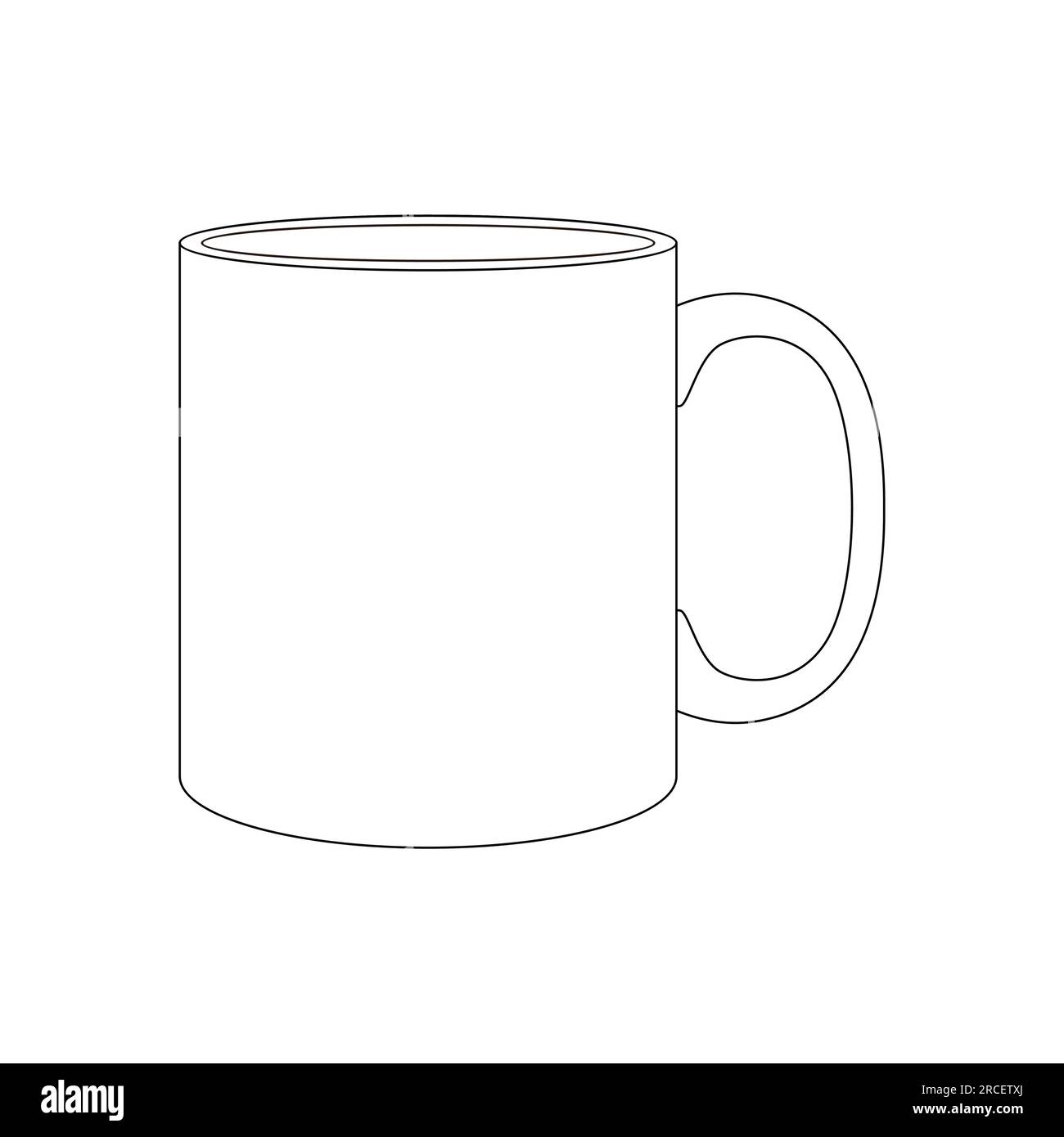 Template mug vector illustration flat design outline template ...