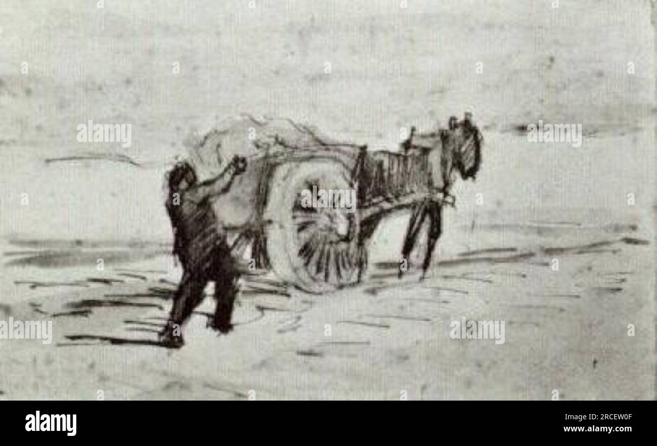 Man Loading a Cart 1885; Nunen / Nuenen, Netherlands by Vincent van ...