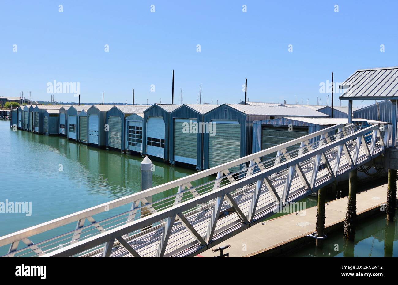 Boathouses in Port of Everett Marina Seattle Washington State USA Stock ...