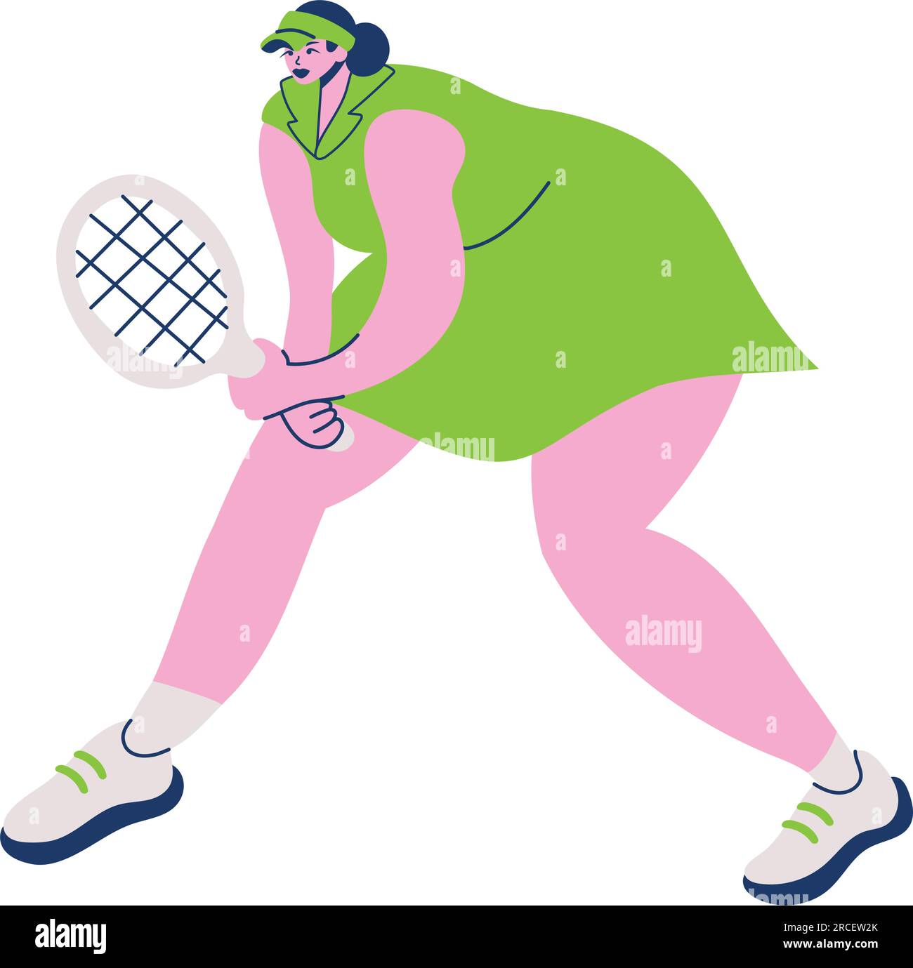 Professional female tennis player vector illustration Stock Vector ...