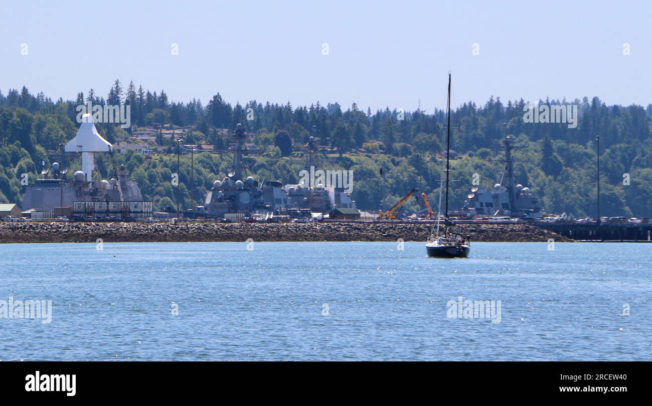 A yacht near to Naval Station Everett - Commander Navy Region Northwest ...