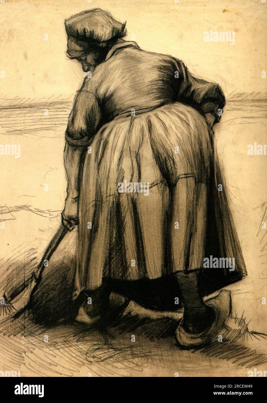 Peasant Woman Digging 1885; Nunen / Nuenen, Netherlands by Vincent van ...