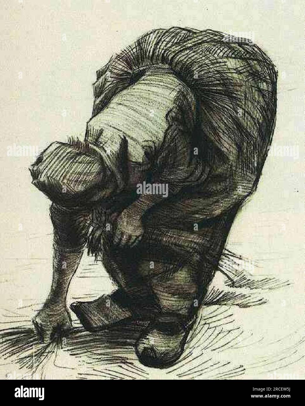 Peasant Woman Stooping and Gleaning 1885; Nunen / Nuenen, Netherlands ...