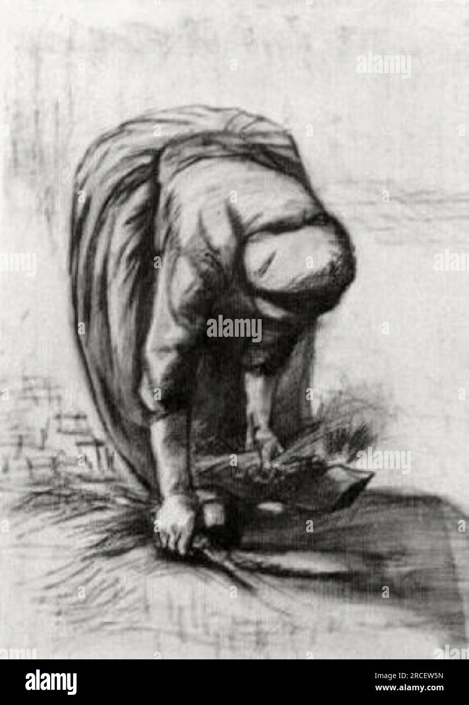 Peasant Woman Stooping and Gleaning 1885; Nunen / Nuenen, Netherlands ...
