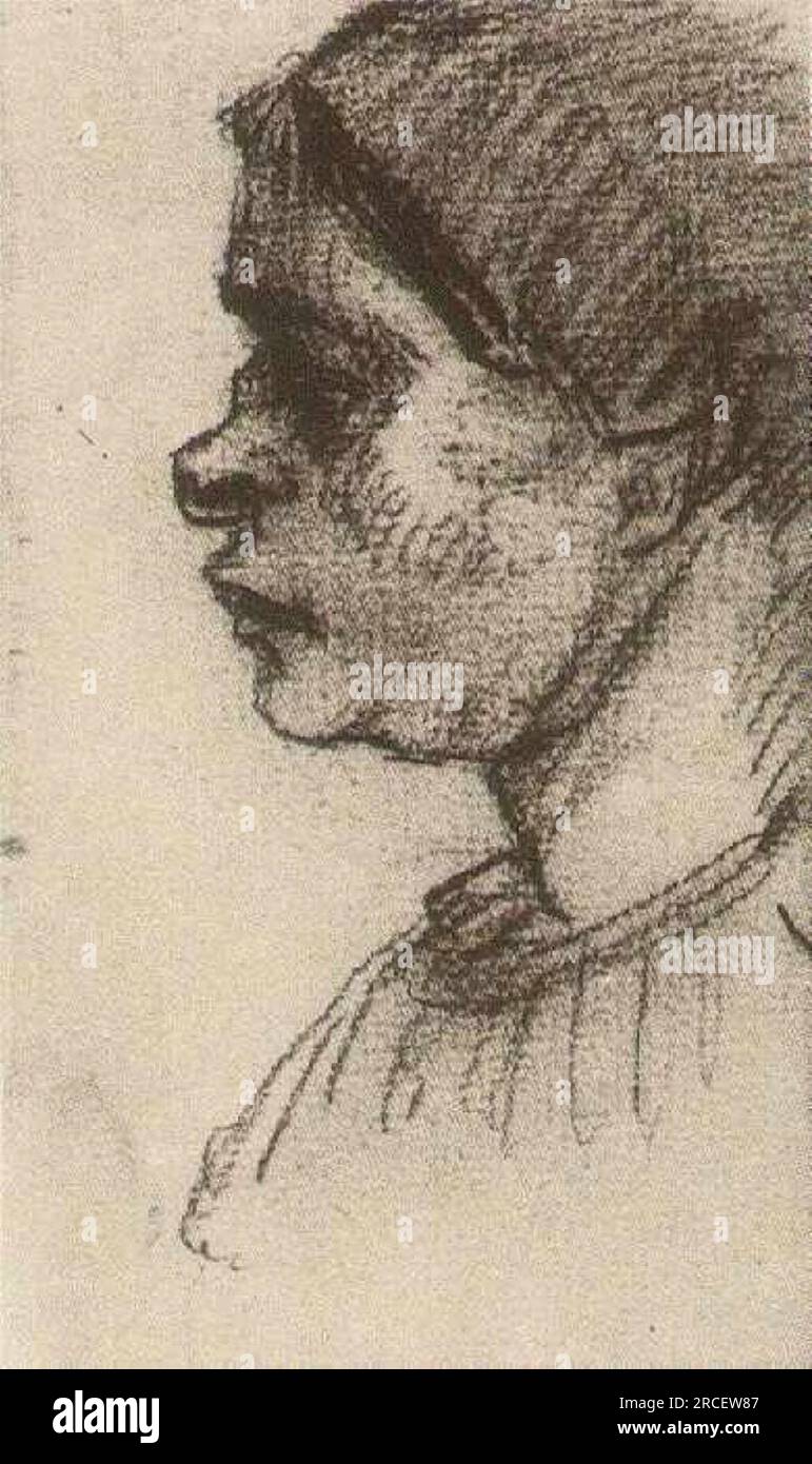 Peasant Woman, Head 1885; Nunen / Nuenen, Netherlands by Vincent van ...