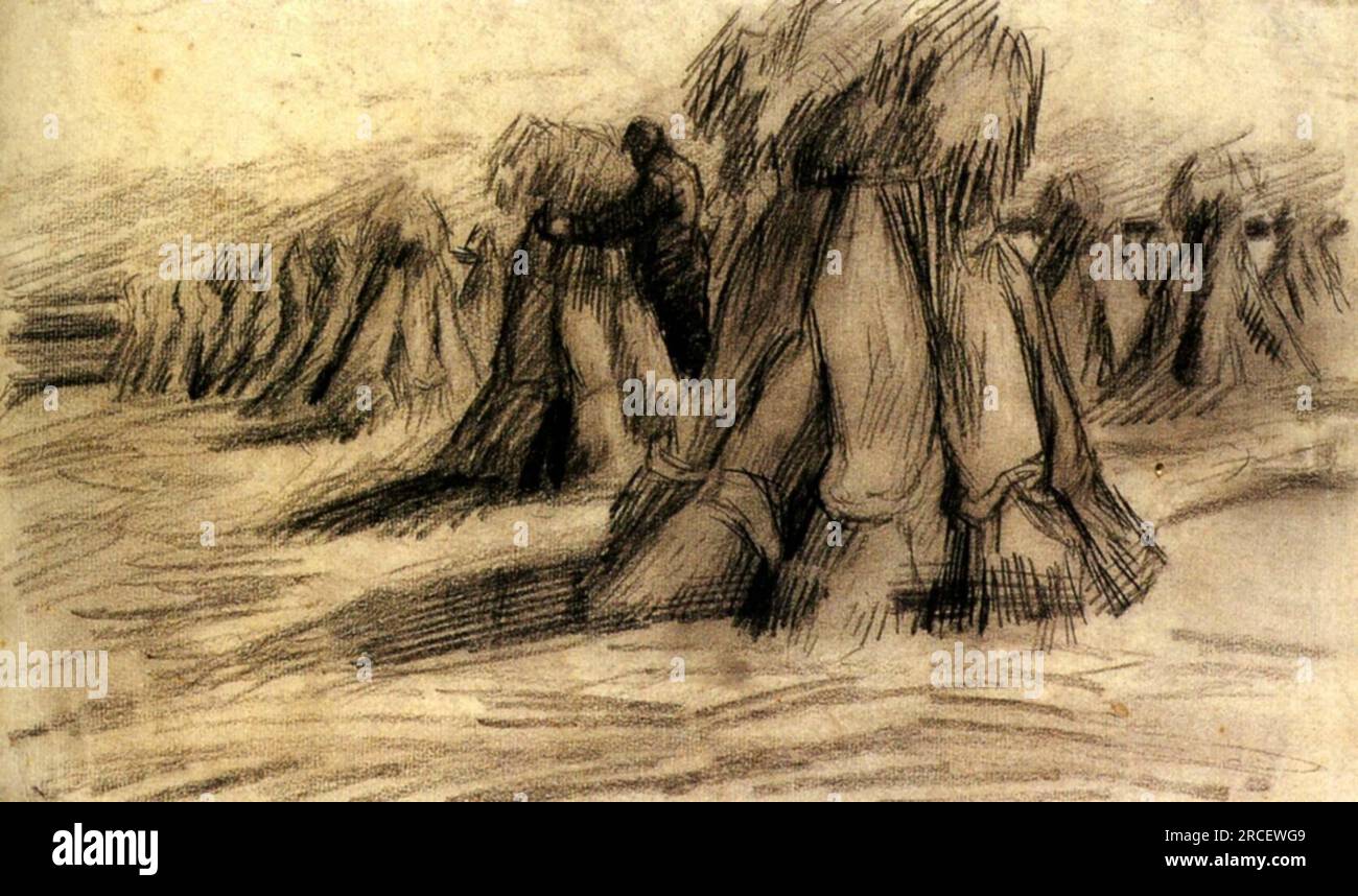 A peasant stacking sheaves hi-res stock photography and images - Alamy