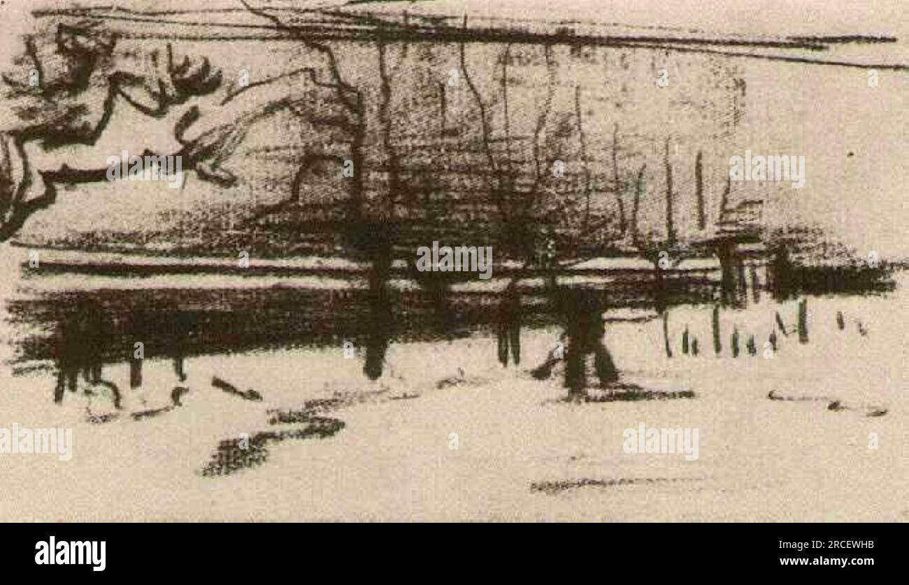 The Parsonage Garden in the Snow 1885; Nunen / Nuenen, Netherlands by ...