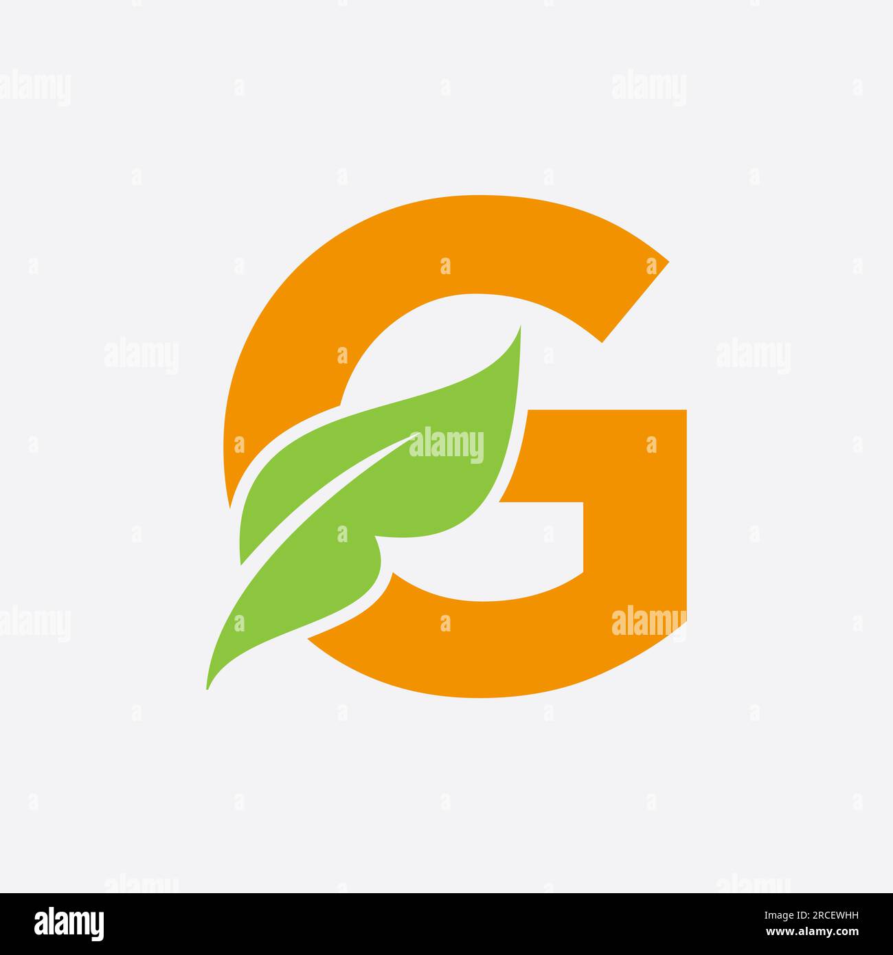 Letter G Leaf Logo. Eco Farm Logotype Vector Template. Organic Symbol ...