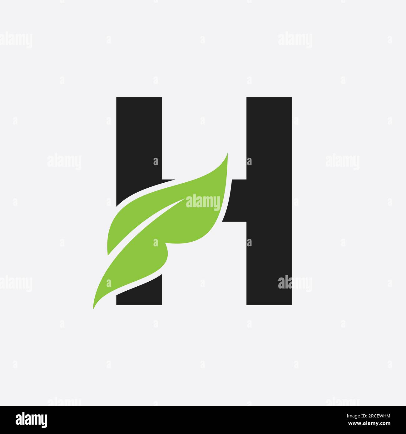 Letter H Leaf Logo. Eco Farm Logotype Vector Template. Organic Symbol ...