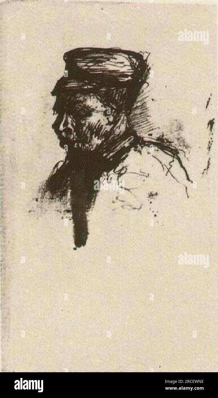 Head of a Peasant with Cap 1885 by Vincent van Gogh Stock Photo - Alamy