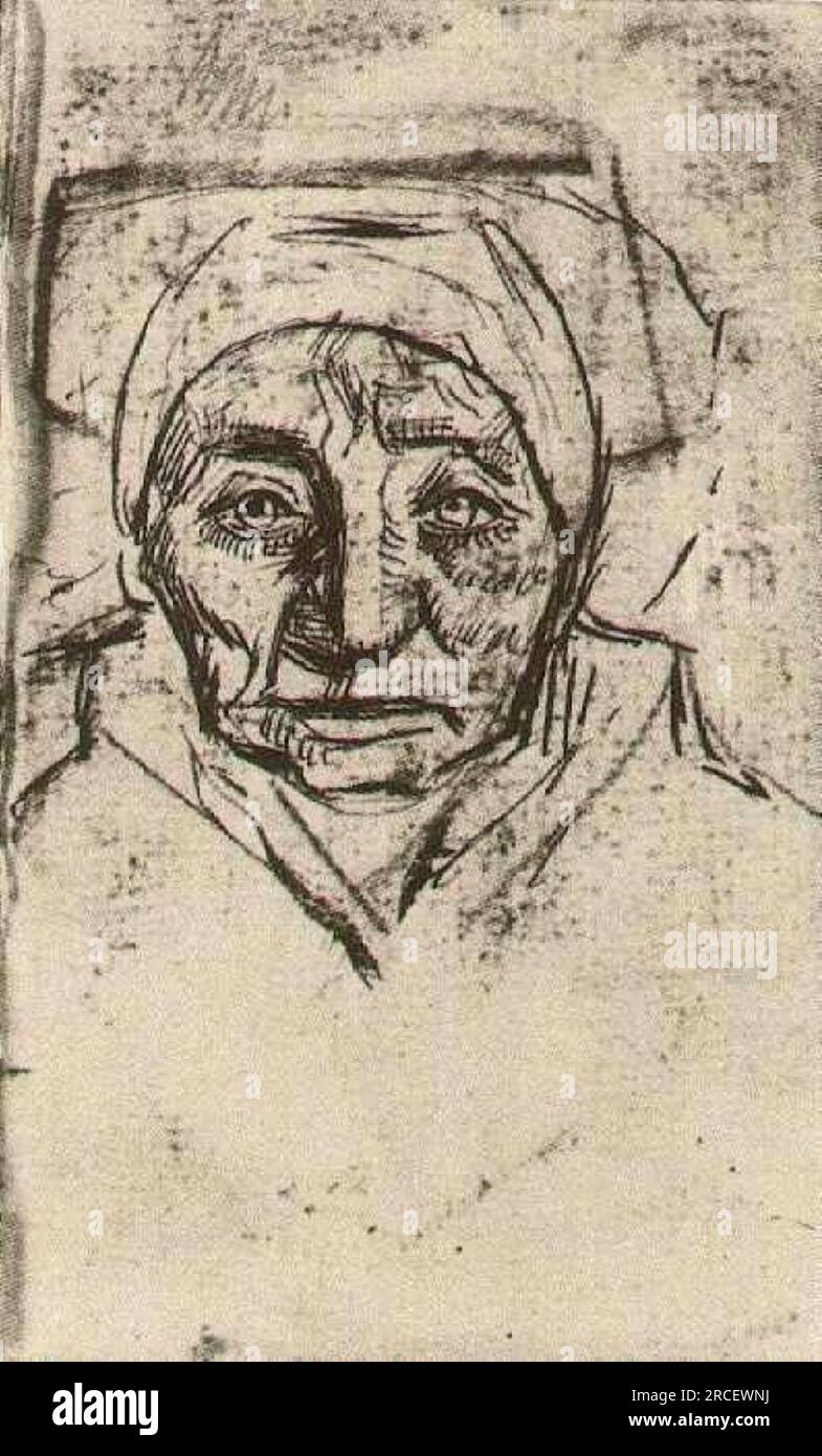 Peasant Woman, Head 1885 by Vincent van Gogh Stock Photo - Alamy