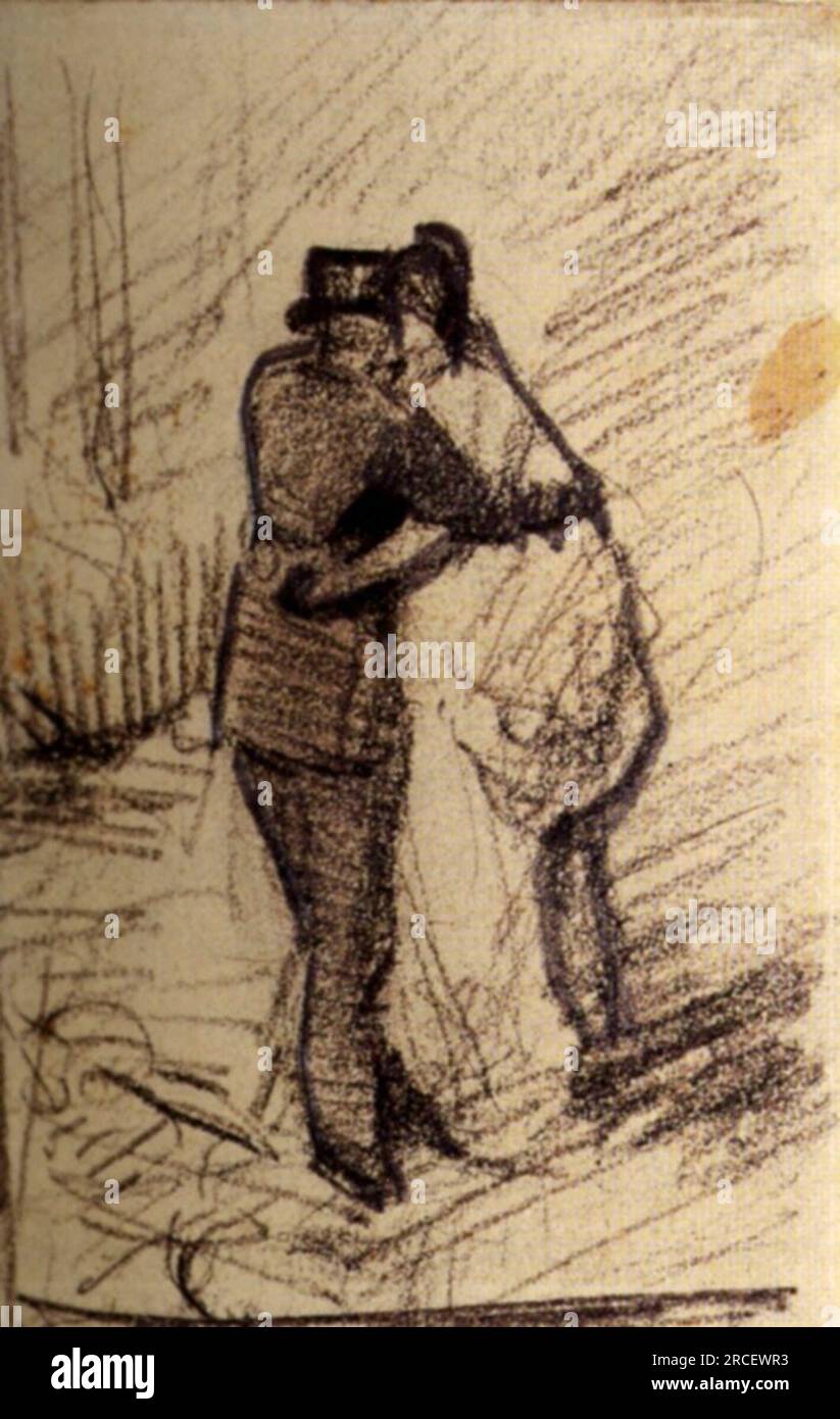 A Man and a Woman Seen from the Back 1886; Paris, France by Vincent van ...