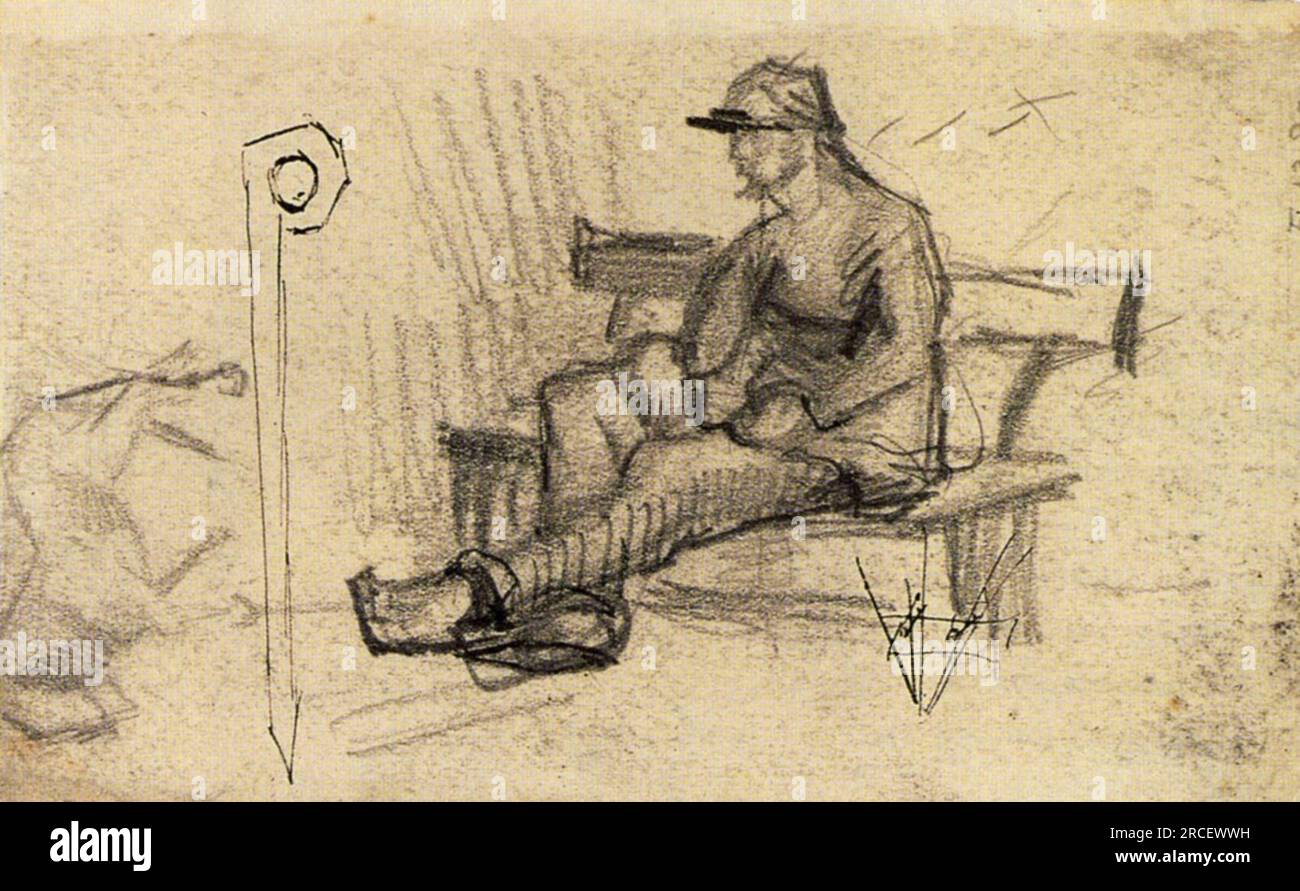 Man on a Bench 1886; Paris, France by Vincent van Gogh Stock Photo - Alamy