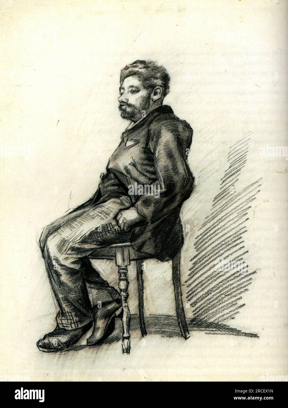 Seated Man with a Beard 1886; Paris, France by Vincent van Gogh Stock ...