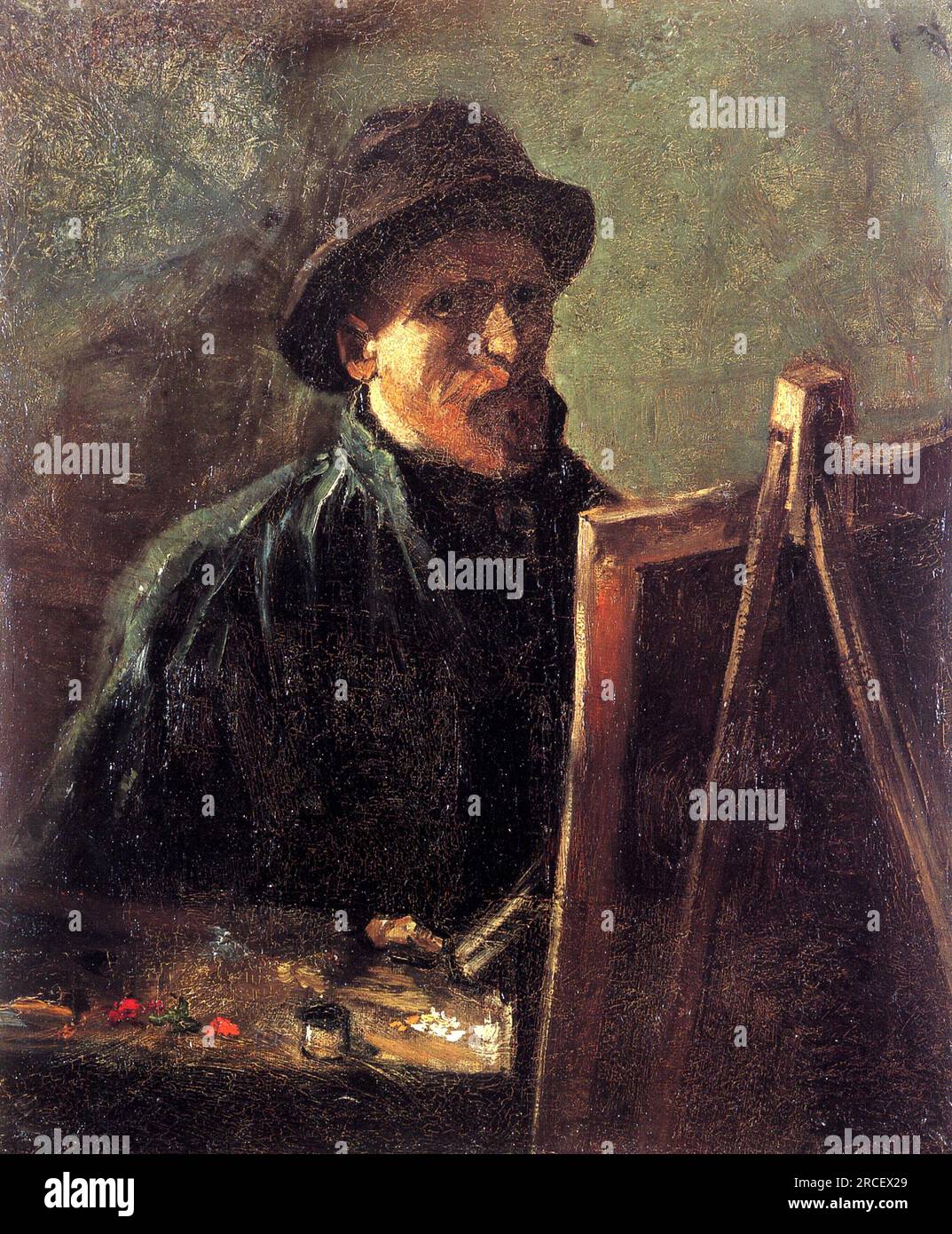 Self-Portrait with Dark Felt Hat at the Easel 1886; Paris, France by ...