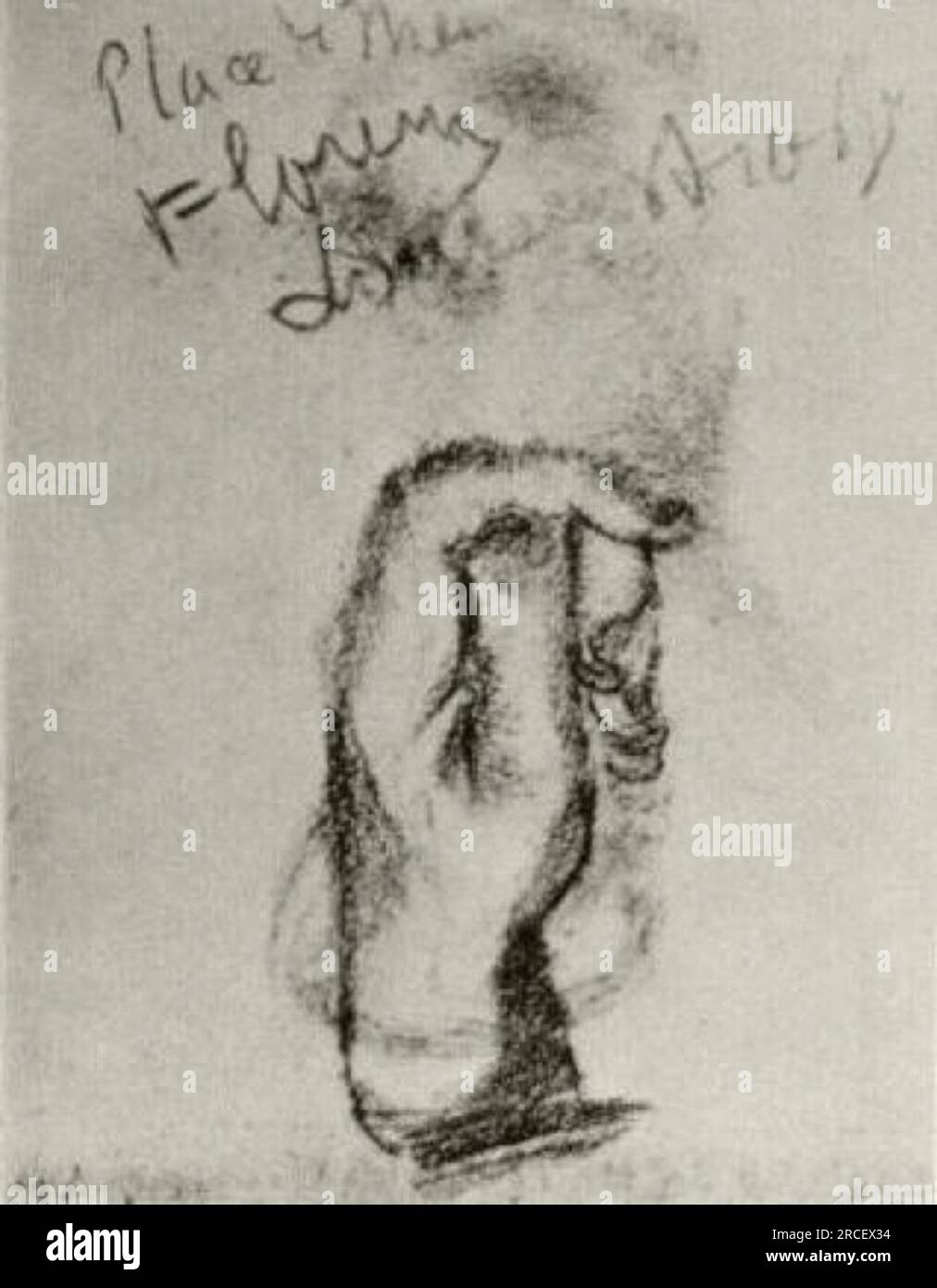 Sketch of a Left Hand 1886; Antwerp, Belgium by Vincent van Gogh Stock ...