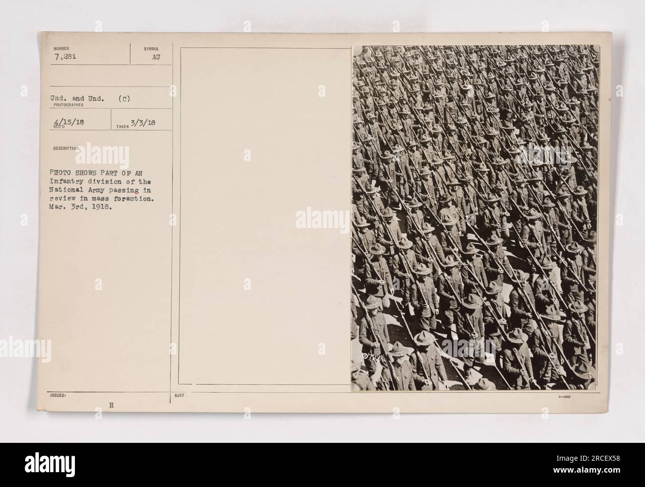 Caption: "An Infantry Division of the National Army passing in review ...