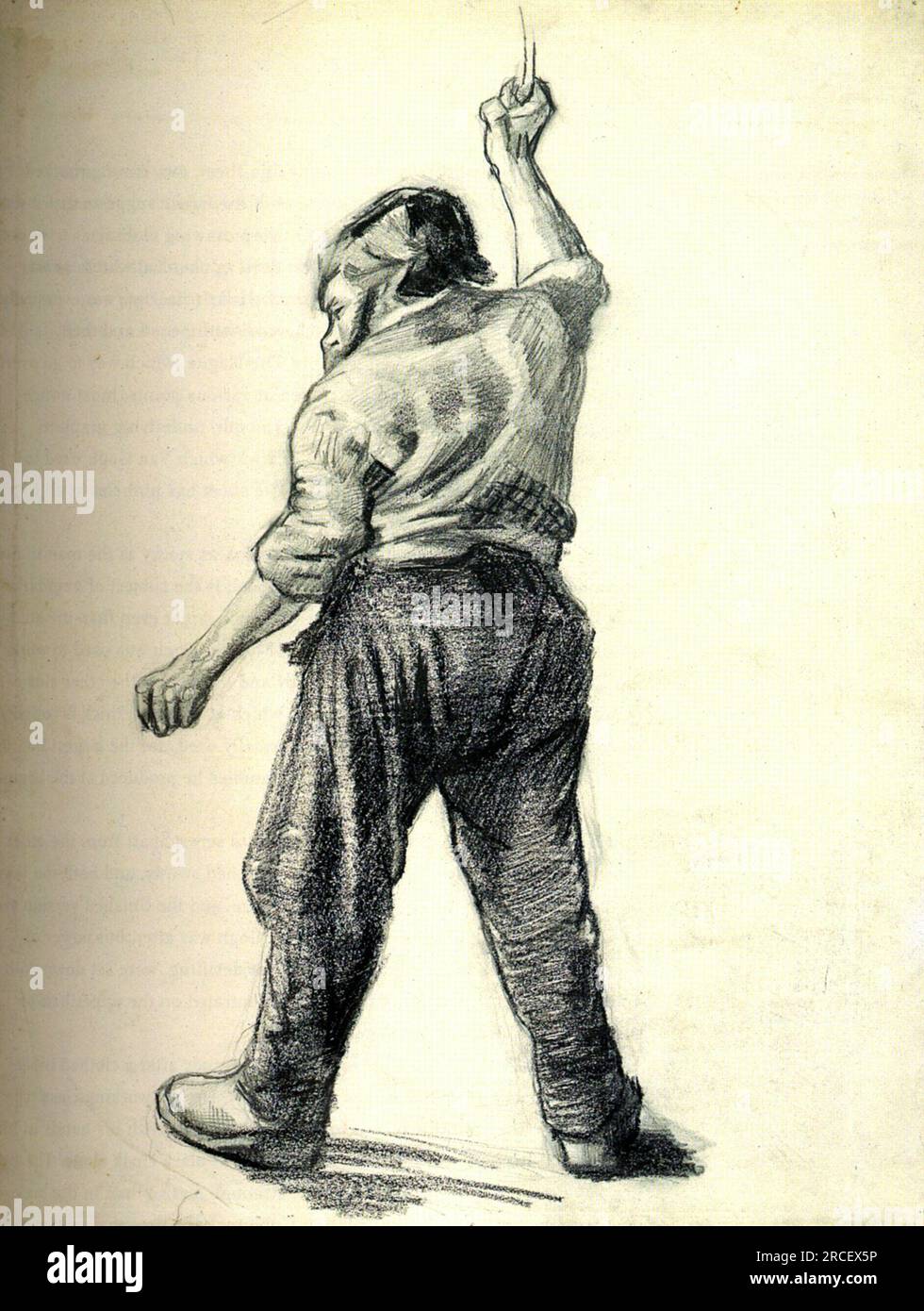 Standing Man Seen from the Back 1886; Antwerp, Belgium by Vincent van ...