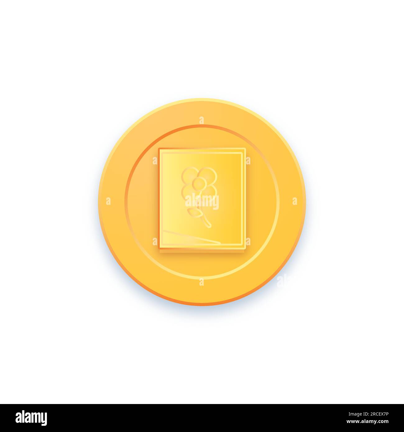 Golden game coin. Coin icon, gold medal. Coin with picture. Graphic ...