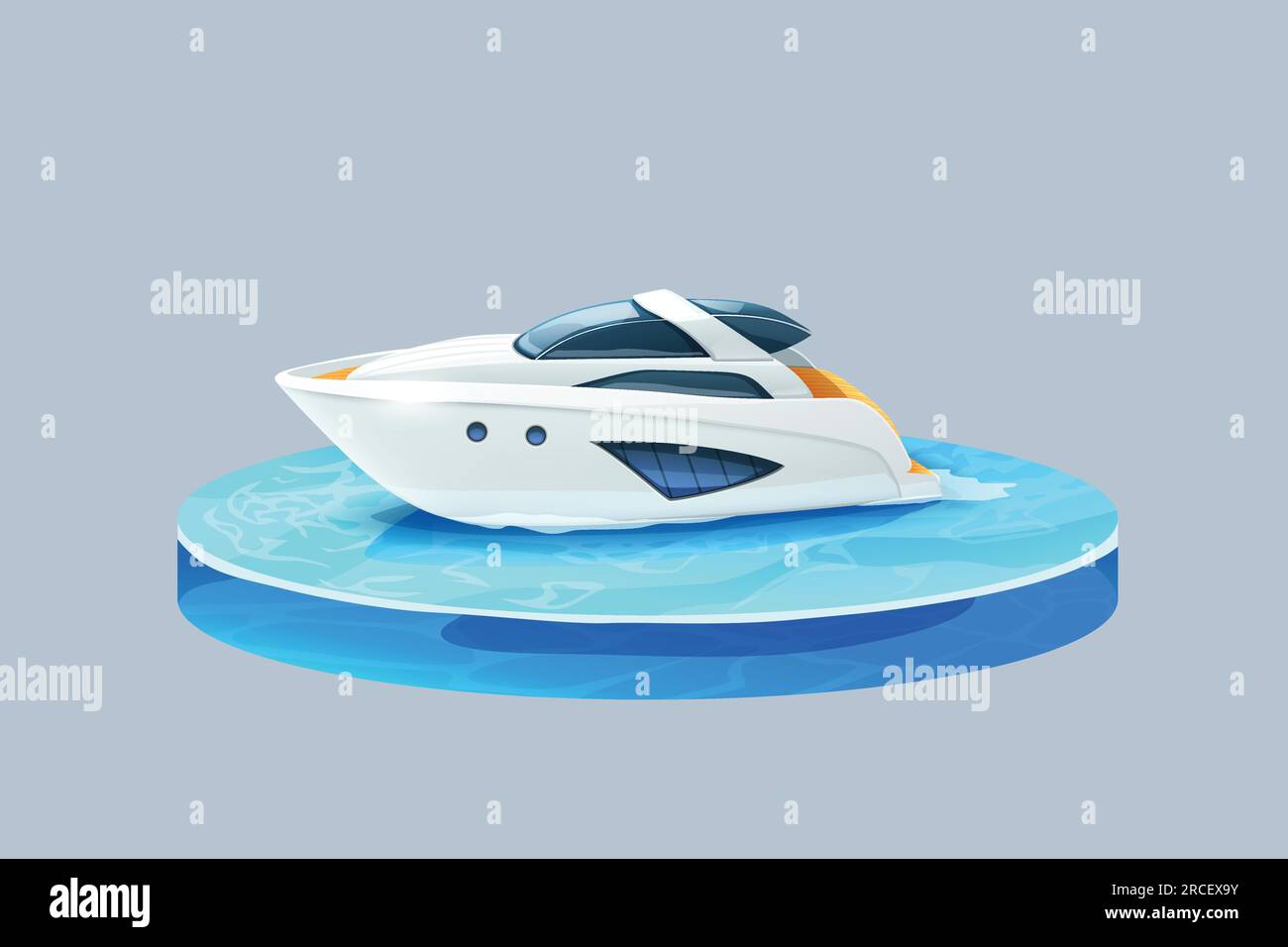 a white color luxury modern yacht isolated Stock Vector Image & Art - Alamy