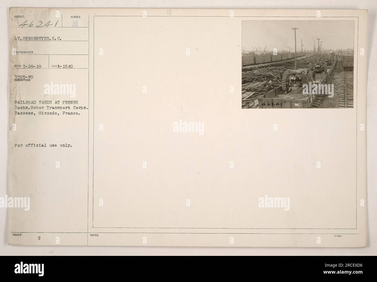 Railroad yards at the French docks in Bassens, Gironde, France during ...