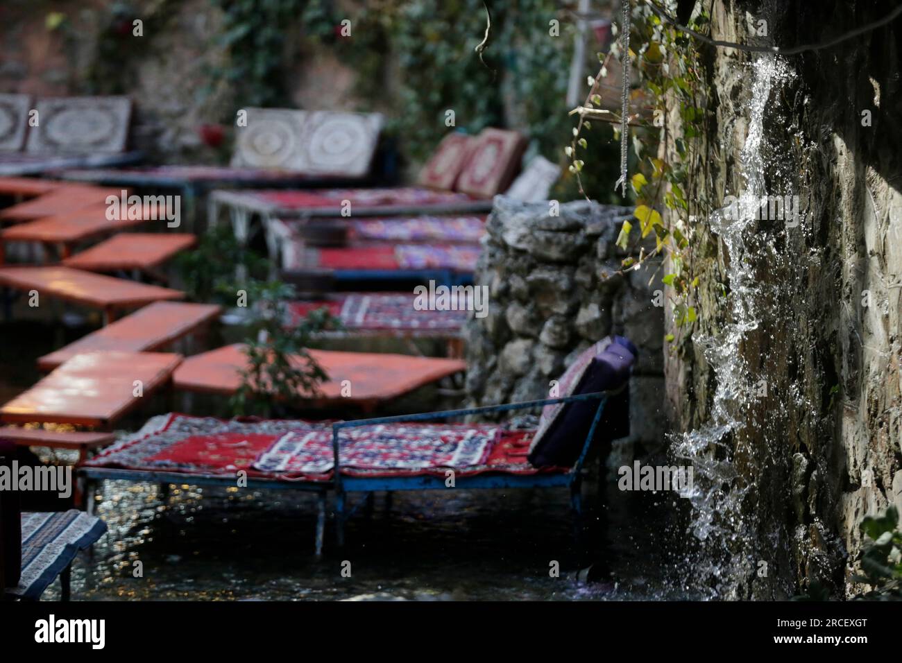 A view of Darband tourist village in the north of Tehran city at ...
