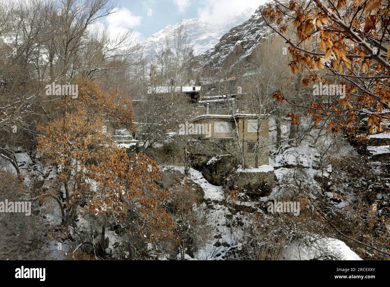 A view of Darband tourist village in the north of Tehran city at ...