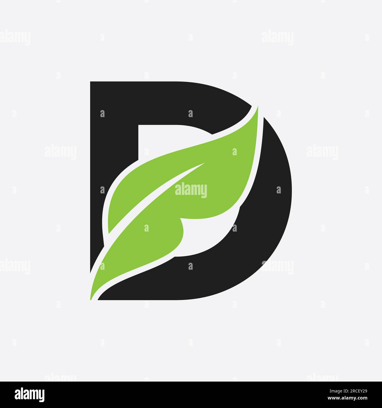 Letter D Leaf Logo. Eco Farm Logotype Vector Template. Organic Symbol ...